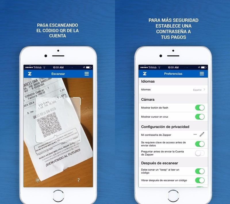 Paga con Zapper la cuenta en el restaurante
